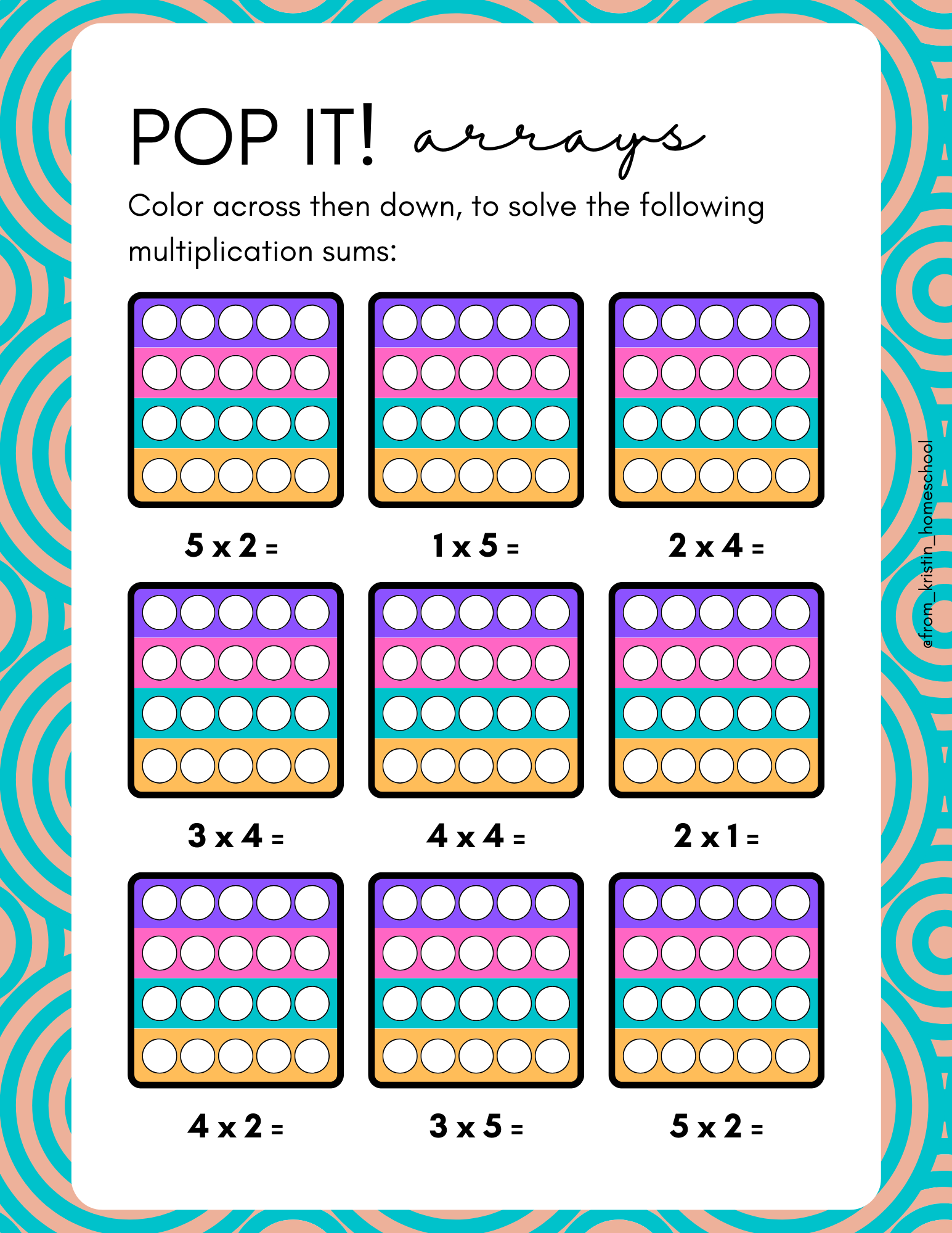 Multiplication Math Coloring Worksheets ⋆ fromkristin.com